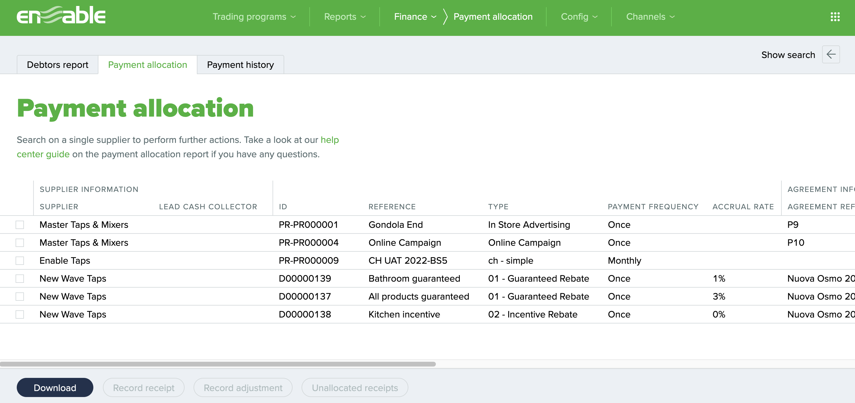 Generating a payment allocation report – Help Center